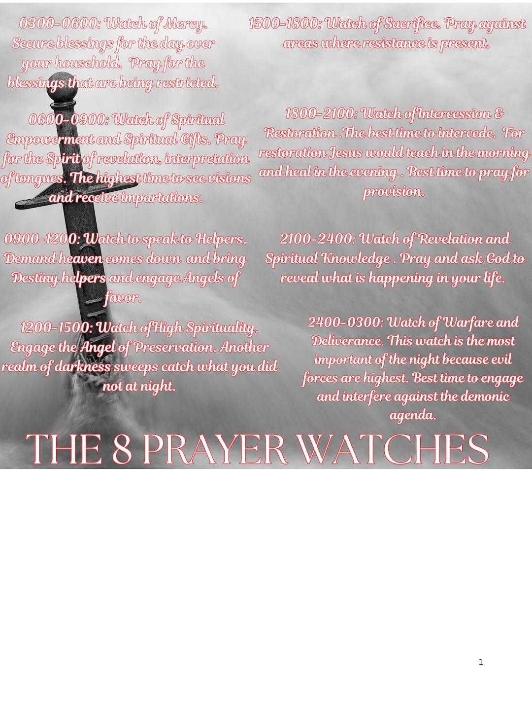 The 8 Prayer Watches - Etsy