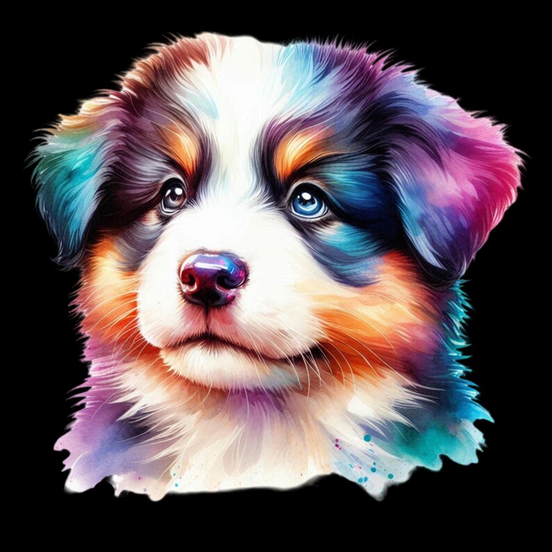 Watercolor Puppy Face Clipart | Hand-painted Dog Clipart | Cute Puppy ...