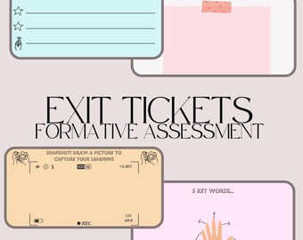 Exit Ticket Slips - Black and White - Exit Cards - Formative Assessment ...