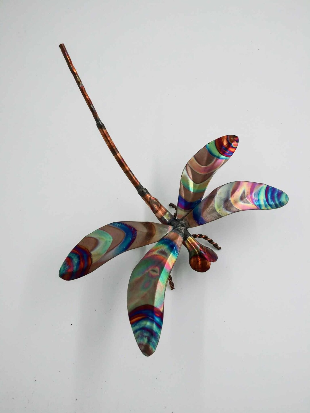 Small Flame-colored Copper Dragonfly-handcrafted Nature Sculpture - Etsy