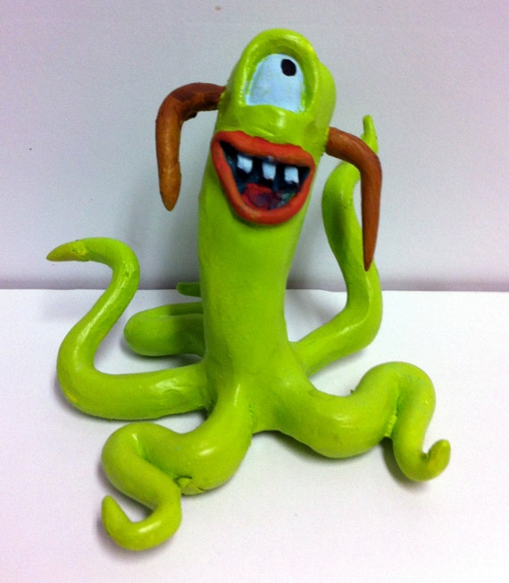 Squiggles the squid monster miniature figure | Etsy