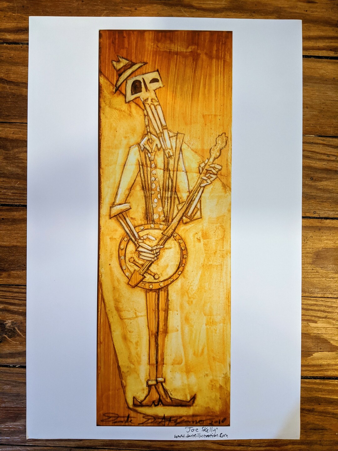 Skelly Joe, Skeleton Banjo Player Print - Etsy