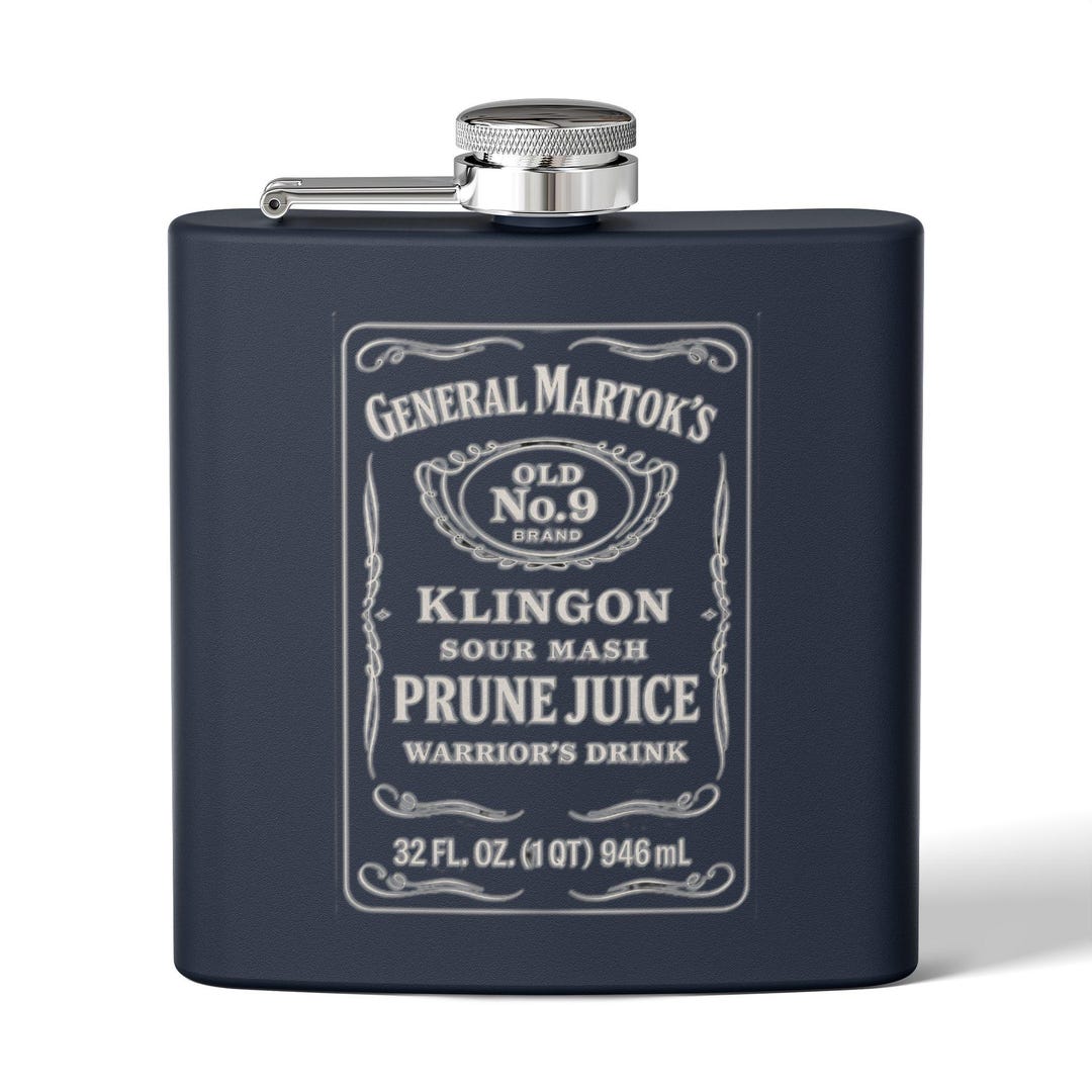 Klingon Prune Juice Label Flask Stainless Steel Flask | 6oz - Etsy