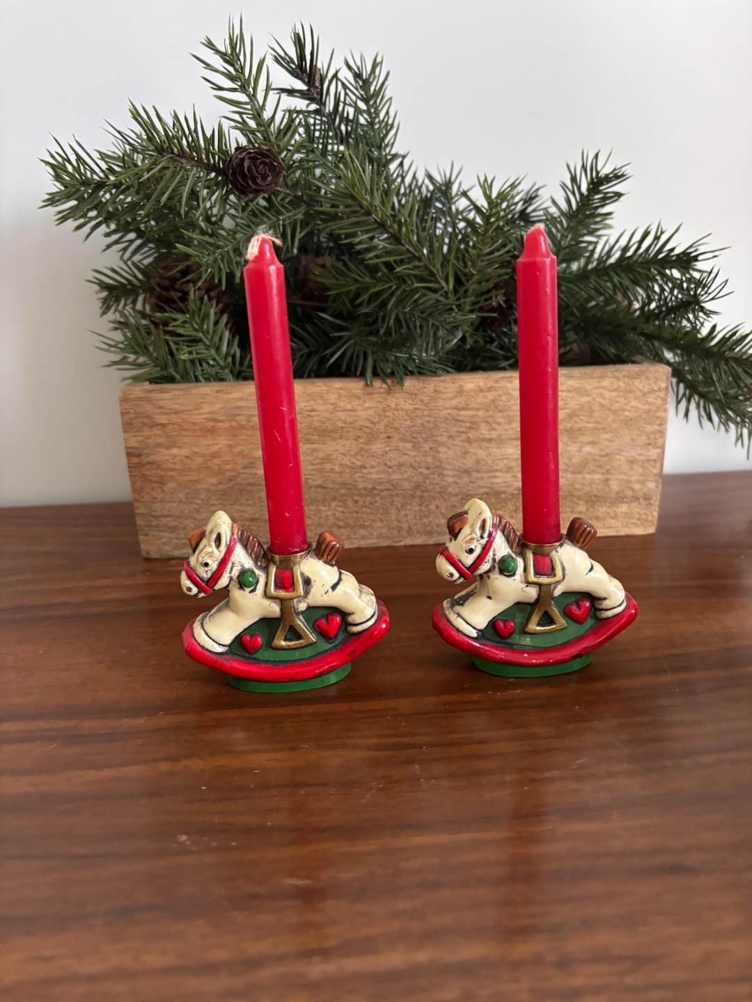 Vintage Holiday Memories Rocking Horse Candles Set of 2 - Etsy