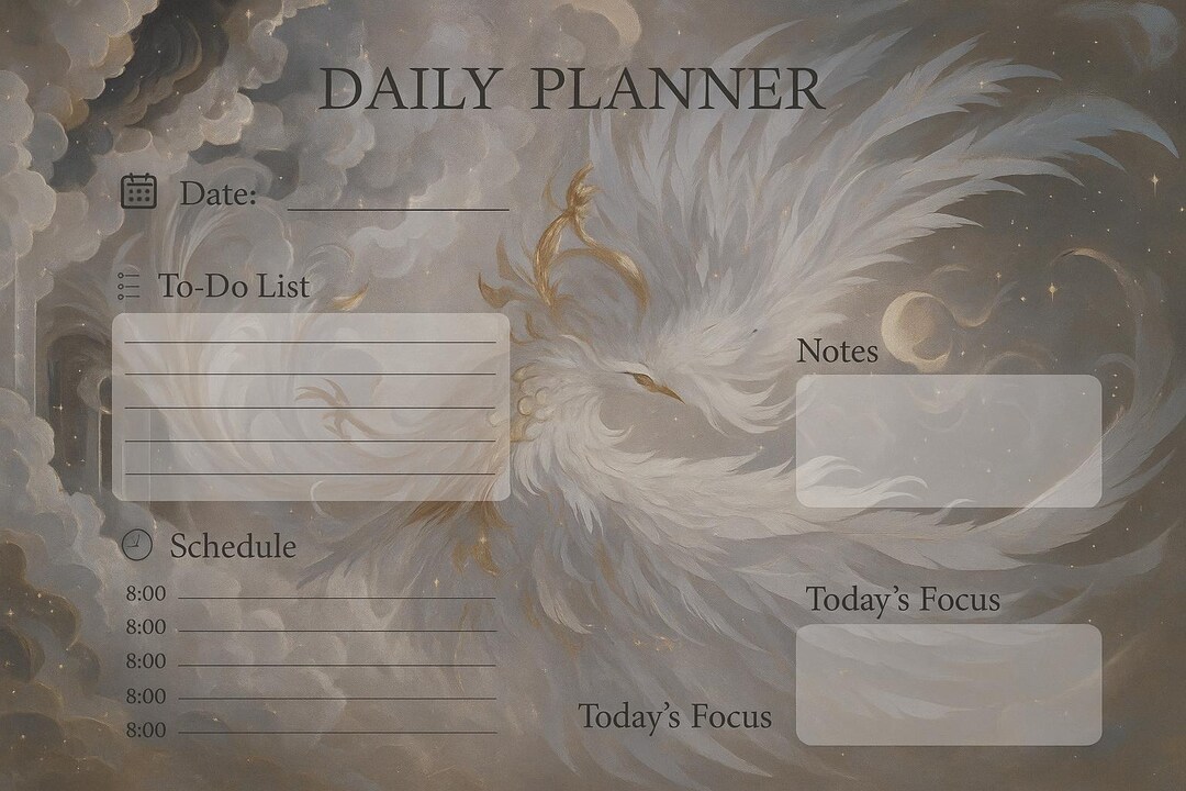 Celestial Daily Planner | Digital Printable PDF | Mystical Phoenix To ...