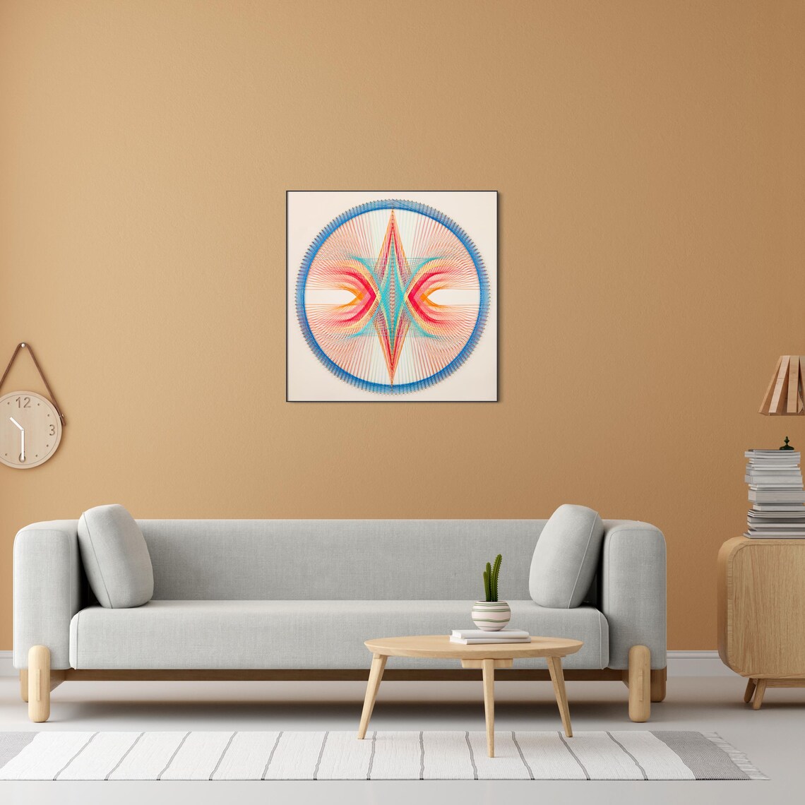 String Art Summer Rays Handmade Geometric Wall Decor on MDF | Vibrant ...