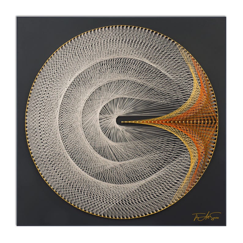 String Art Golden Arc Mandala OF Handmade String Art, Geometric Wall Décor, Sacred Geometry ...