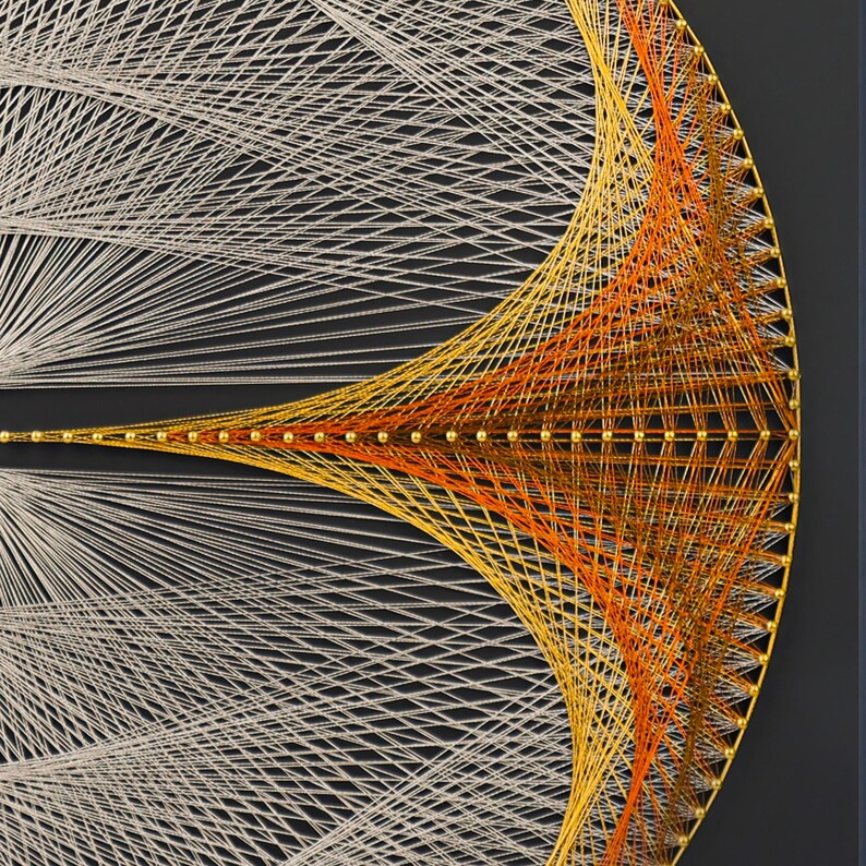 String Art Golden Arc Mandala OF Handmade String Art, Geometric Wall ...