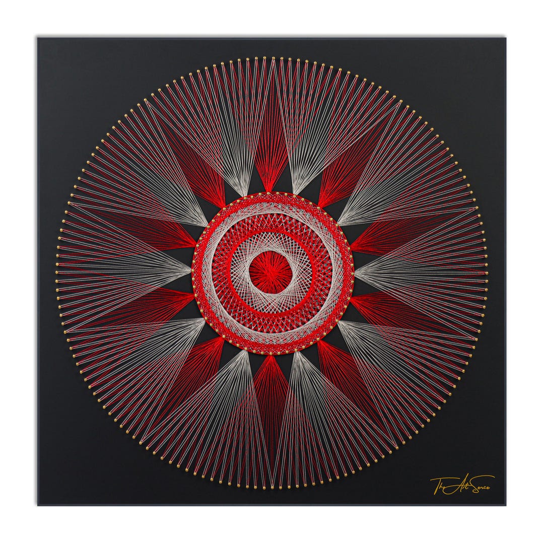 Solar Flare String Art: Geometric Mandala Wall Decor - Etsy