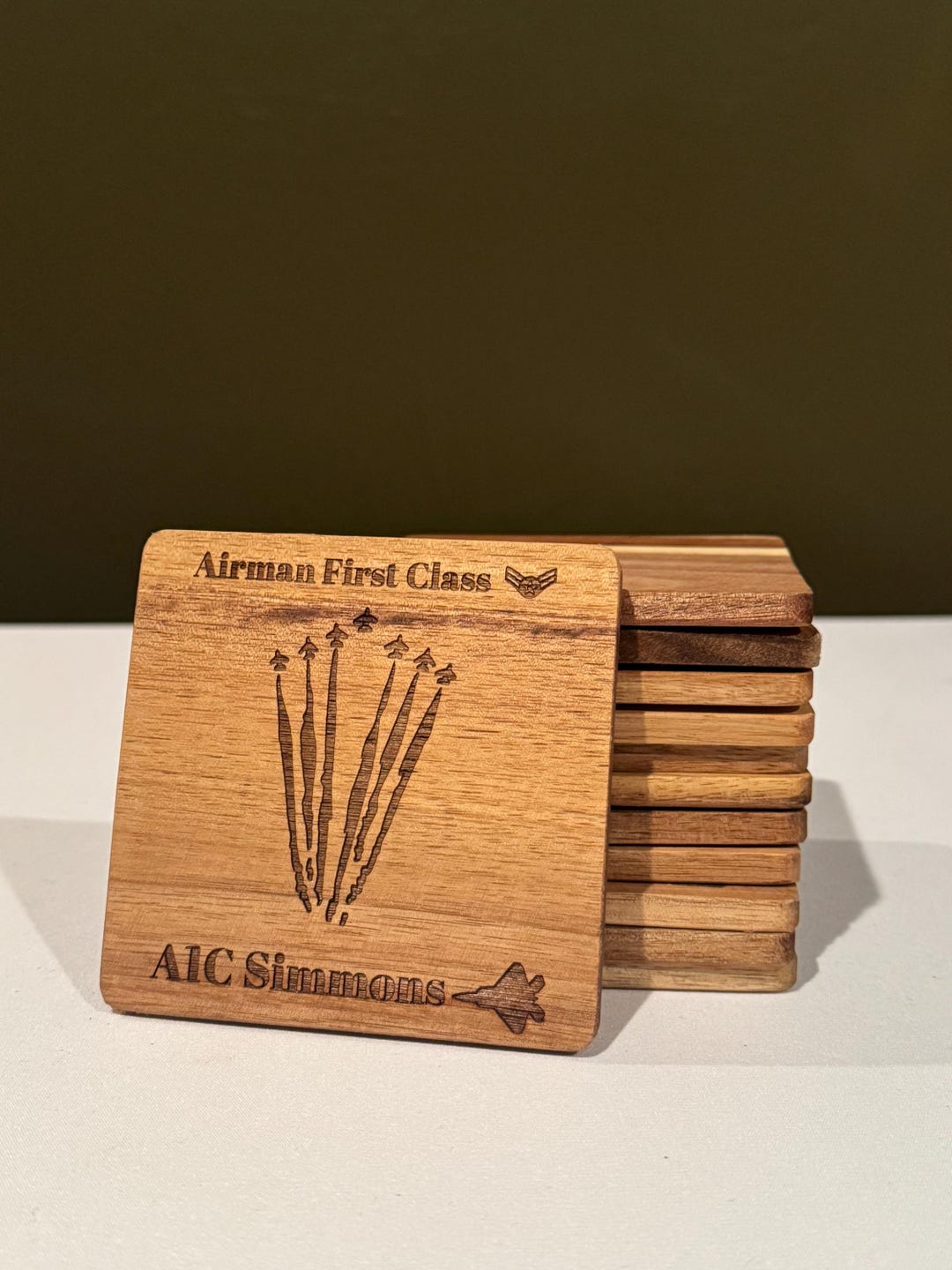 Personalized U.S. Air Force Coaster, Custom Engraved Drink Coaster ...