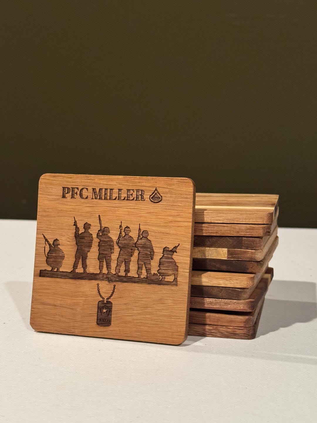 US Army Military Coaster – Custom Engraved Drink Coaster, Patriotic ...