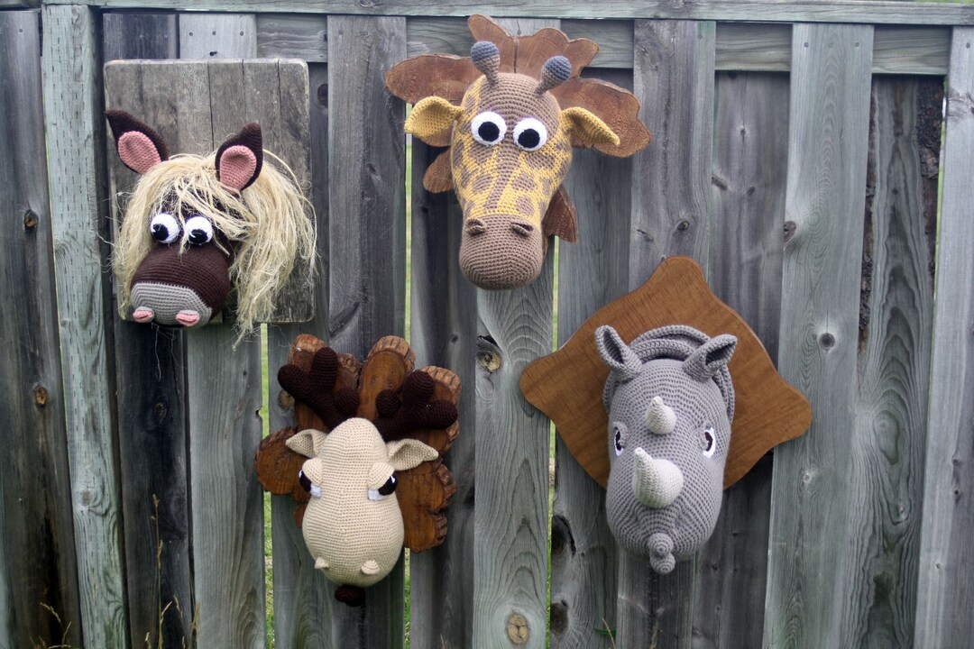 Animal Heads - Crochet Trophies - Etsy