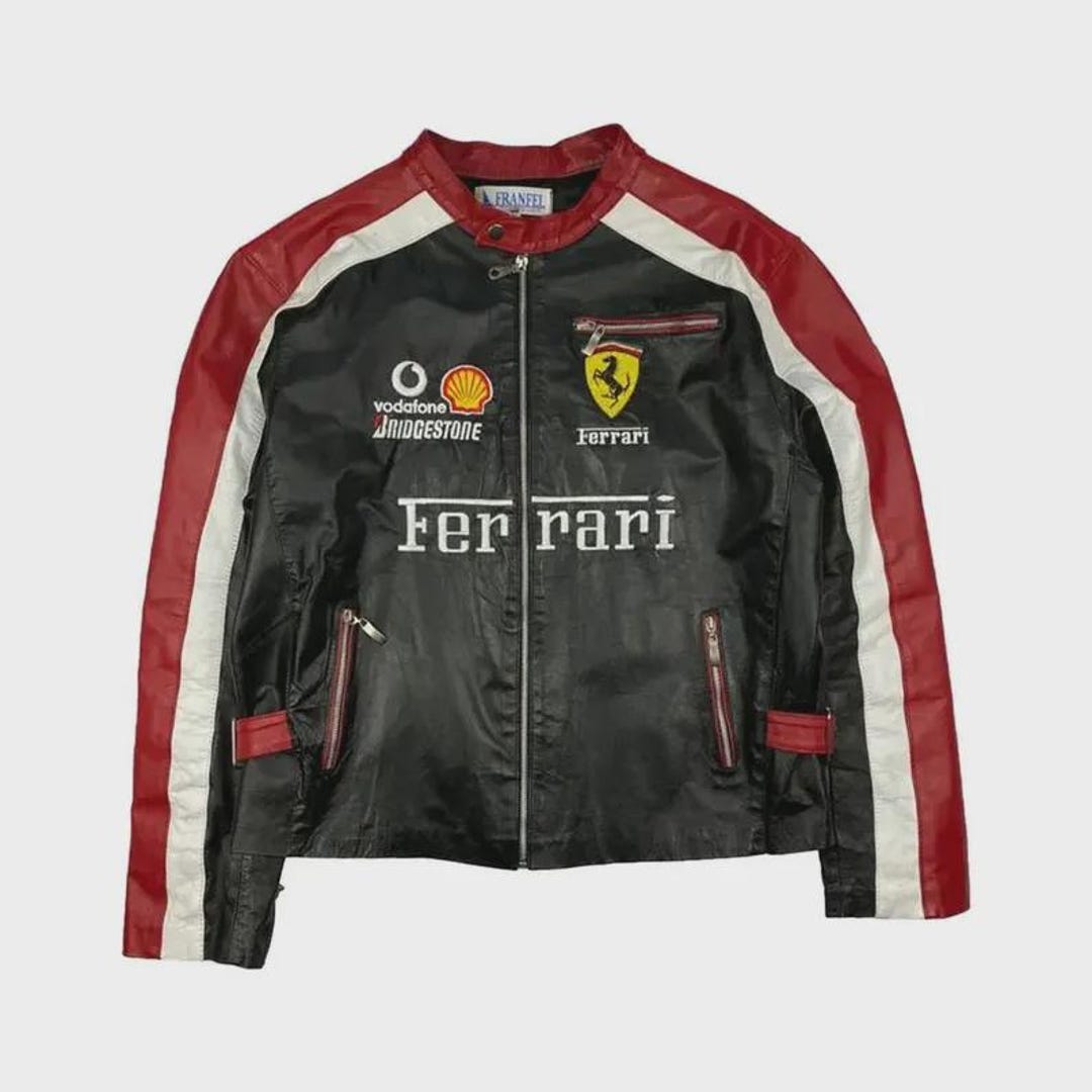 Ferrari Bomber Black Jacket | Ferrari Biker Jacket | Black Bomber | Men ...