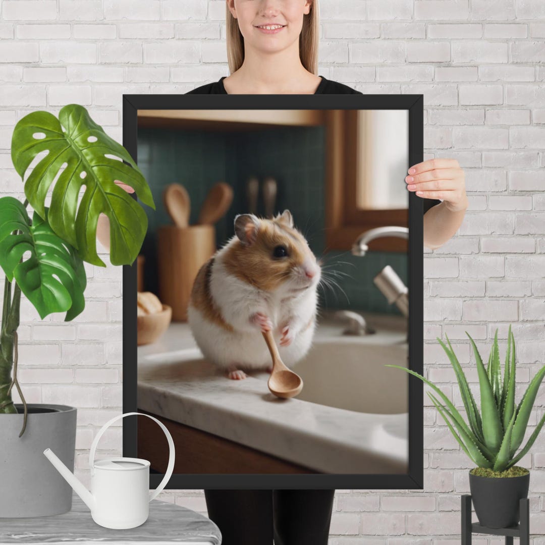 Cute Hamster Poster | Animal in the Kitchen | Wall Art | Wall ...