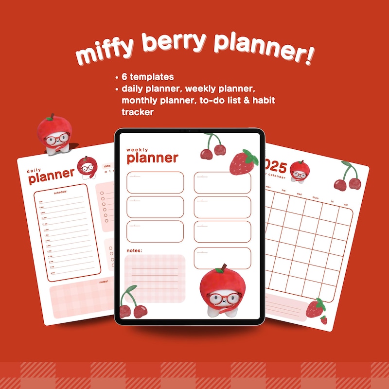 Miffy Planner Template - Etsy UK