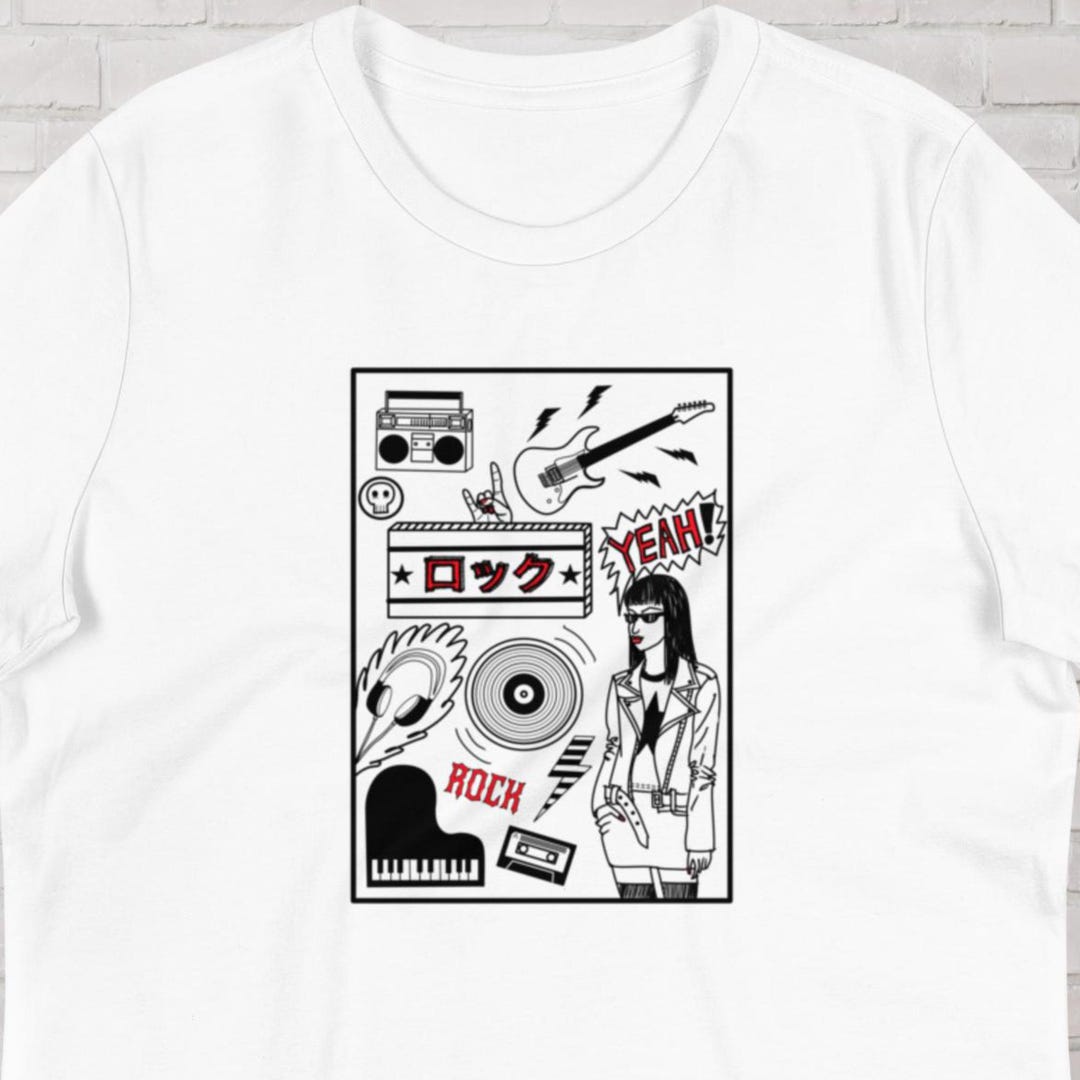 J-rock Girl, Indie Band Top, Music Graphic, Edgy Art Tee, Retro Style ...