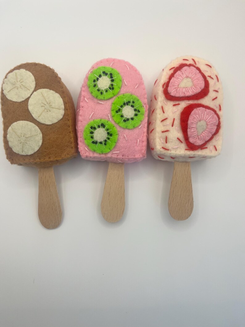 Felt Ice Cream Popsicle: Montessori Pretend Play Food Toy - Etsy