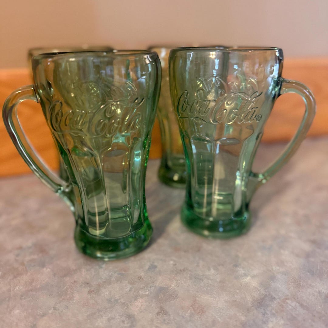 4 Coca Cola Green Glass With Handles - Etsy