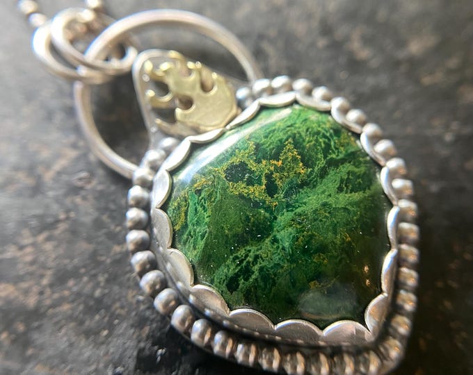 Sacred Immaculate Heart Verdite African Jade Flames Pendant - Taurus ...