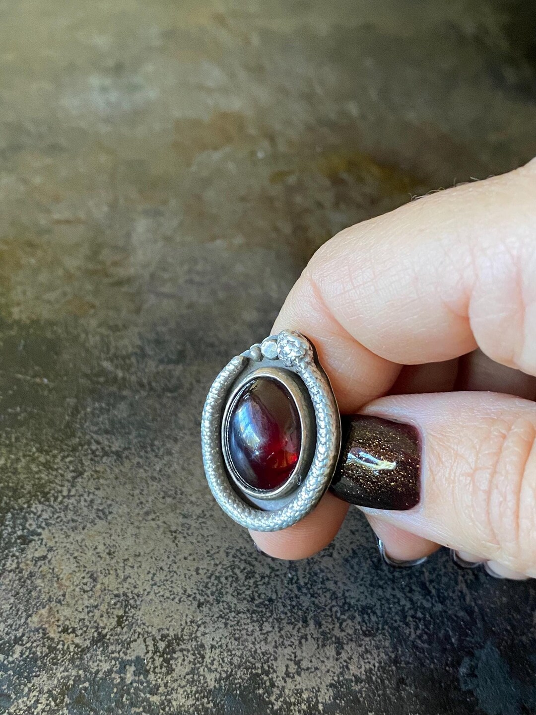 Deep Red Garnet Snake Ring Capricorn Healing Higher Self Alignment Root ...