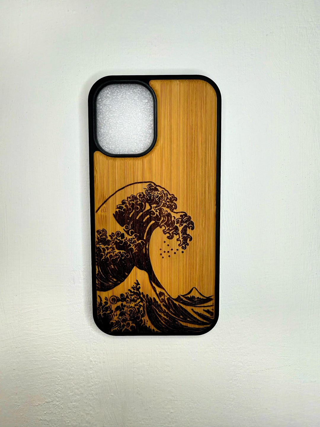 Laser Engraved Japanese Wave iPhone 16 Case, Hokusai Great Wave Design ...