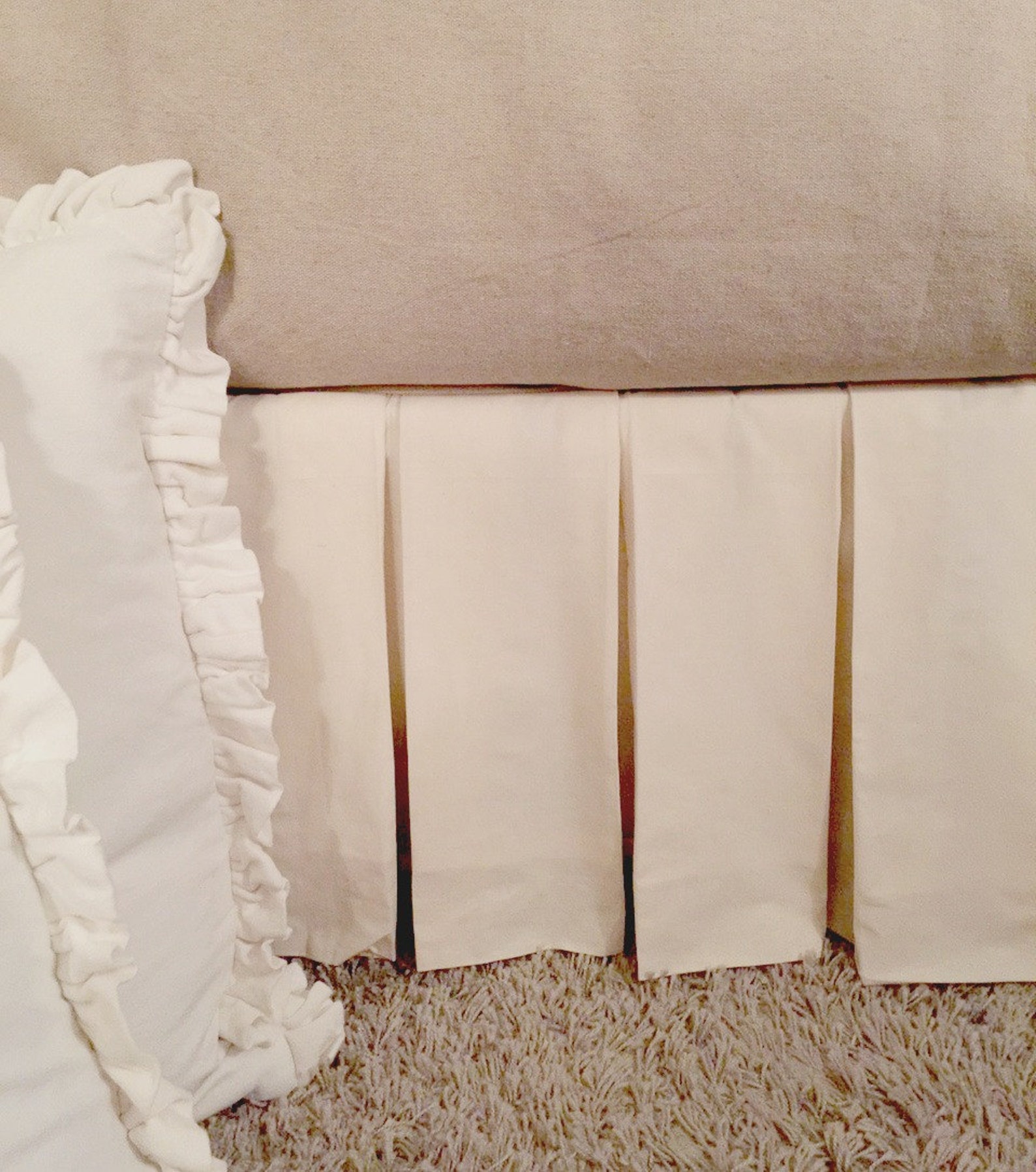 Flirty Box Pleated Dust Ruffle Cottage Farmhouse - Etsy