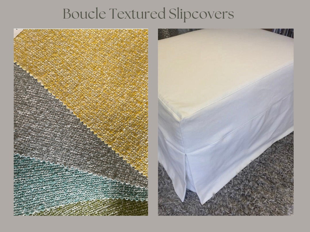 Boucle Textured Ottoman Slipcovers - Etsy