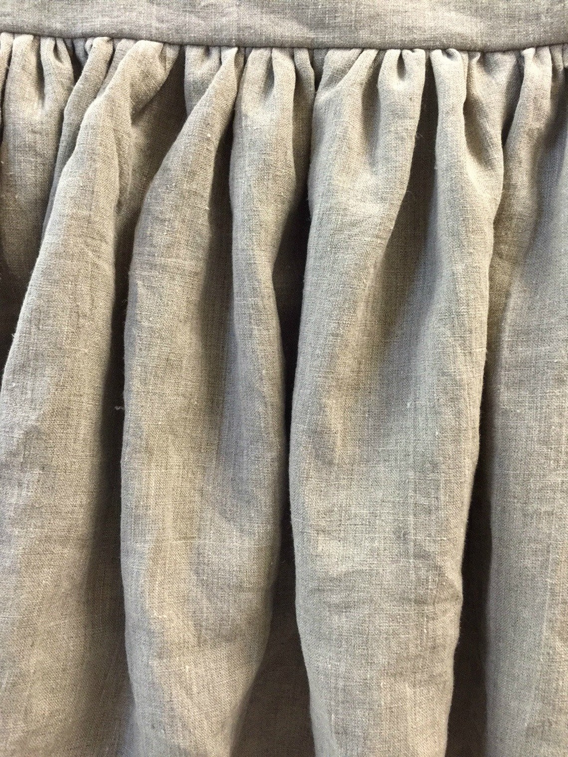 Lined Gathered Linen Dust Ruffle Cottage Farmhouse - Etsy