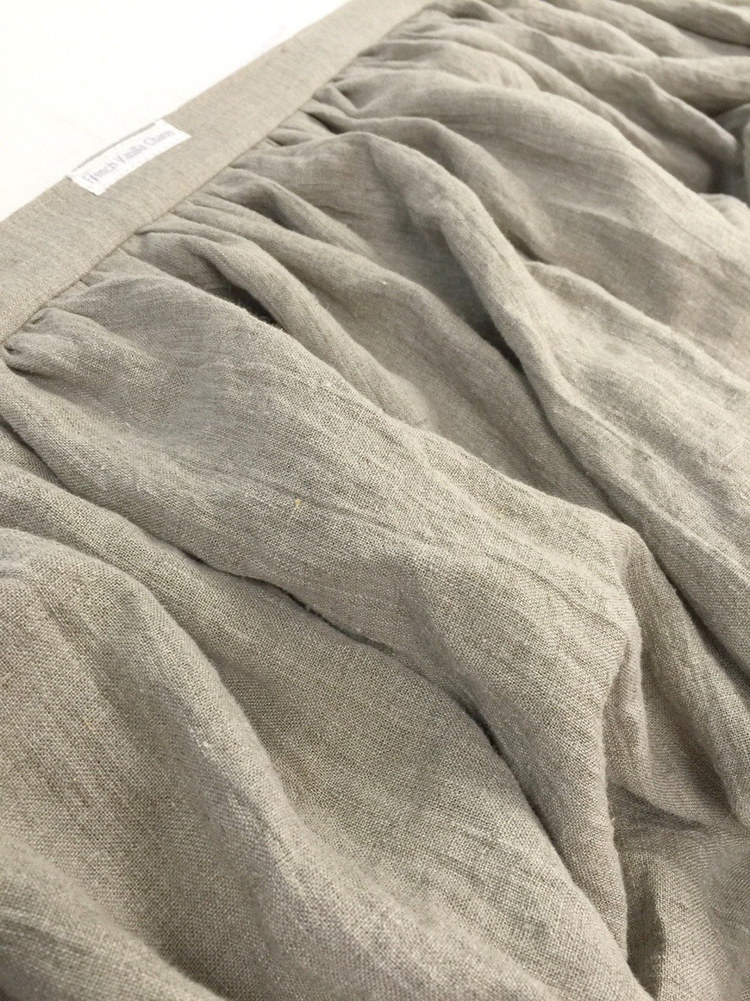 Lined Gathered Linen Dust Ruffle Cottage Farmhouse - Etsy
