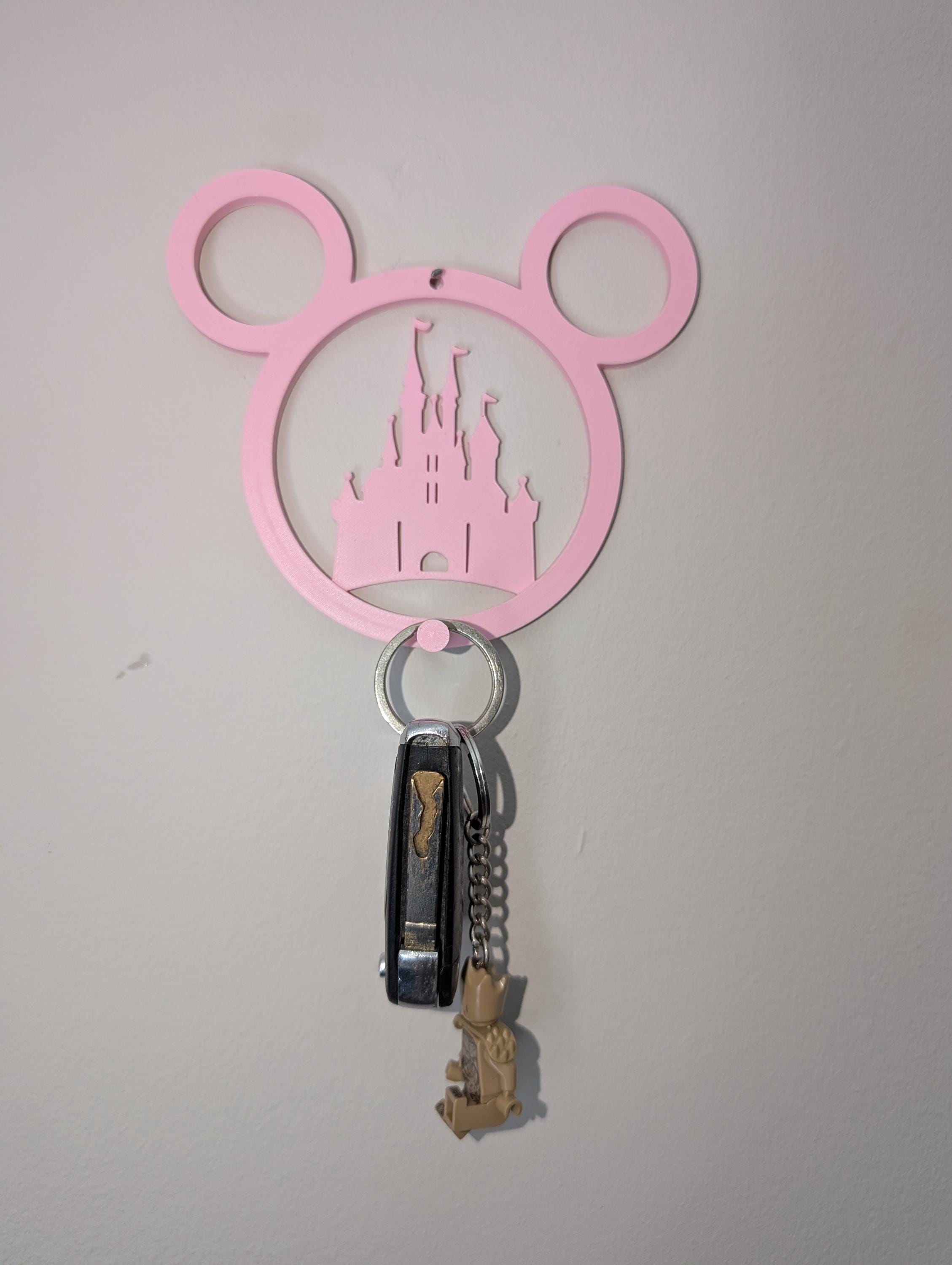 Disney Castle Key Holder, 3d Printed Mickey Mouse Wall Decor, Key Hook ...