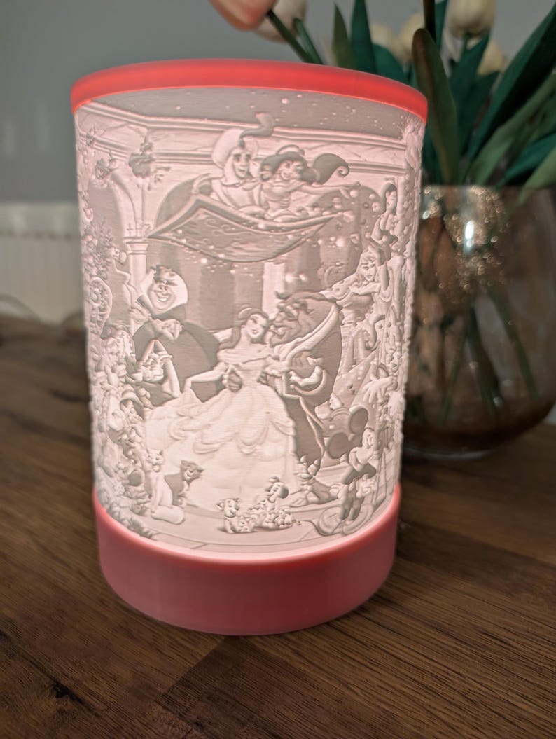 Magical Disney Character Lamp – 3D Printed Lithophane Light - Novelty ...