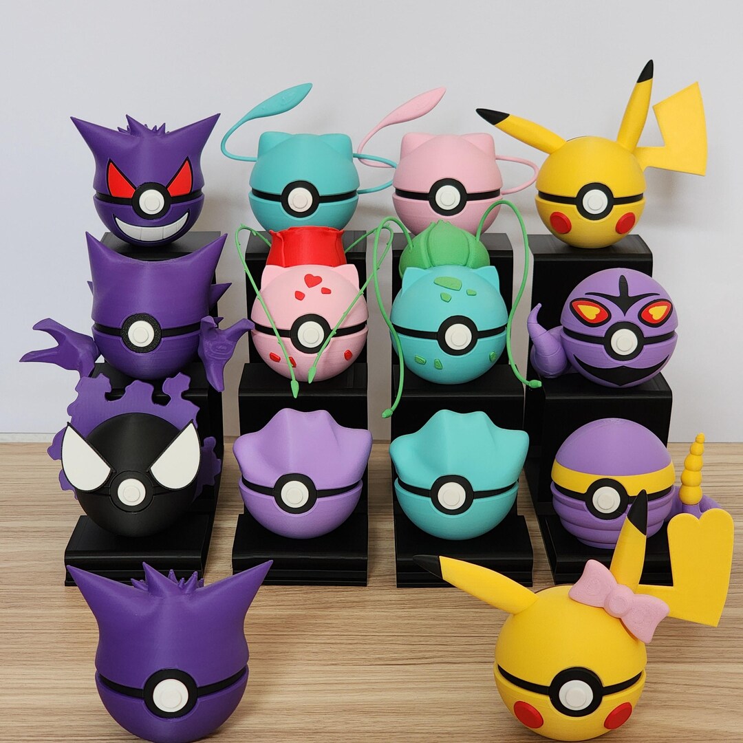 Themed 3D Printed Pokéball – Custom Pokémon Display & Collectible - Etsy