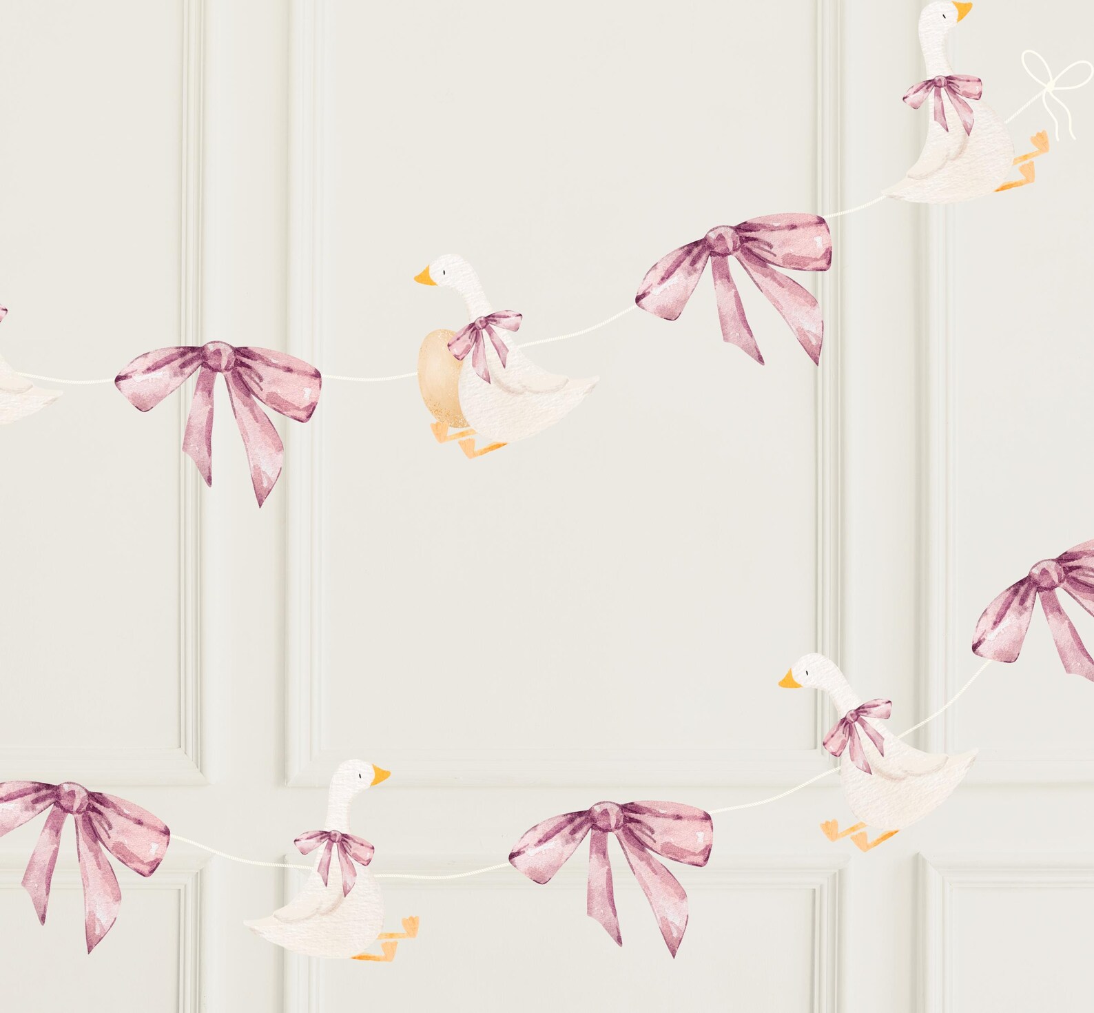 PRINTABLE Silly Goose and Pink Bow Paper Garland Bunting for Baby ...