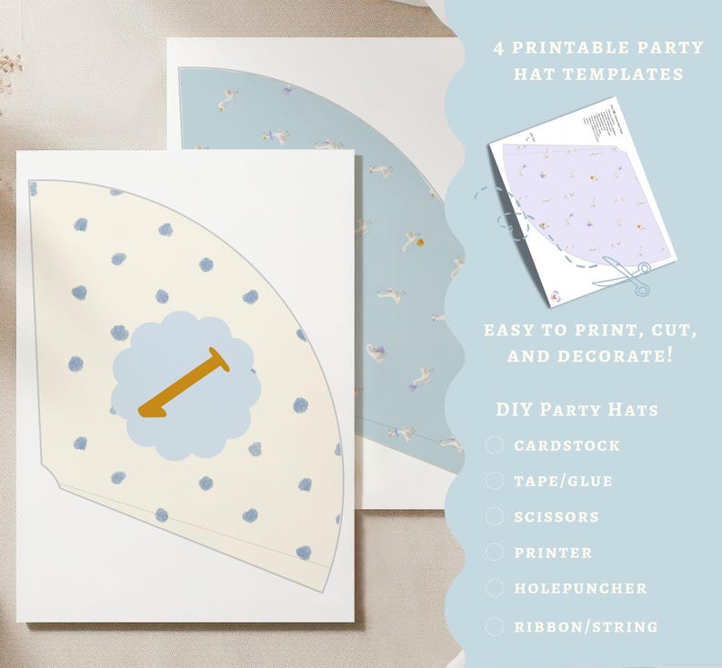 PRINTABLE One Silly Goose Party Hats, One Silly Goose Birthday Hats ...