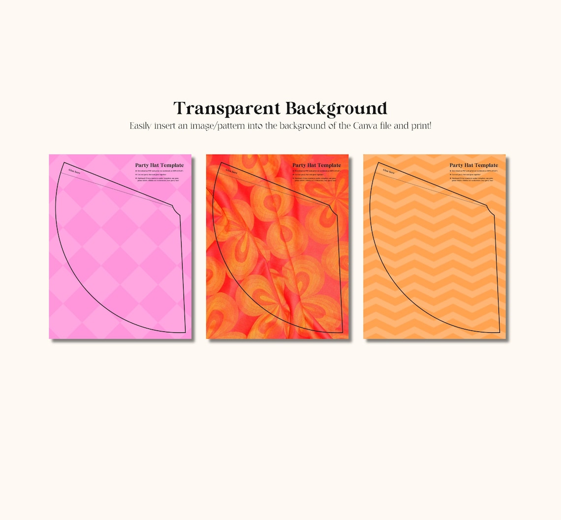 Blank Party Hat Printable Template, Add Patterns and Decorations ...