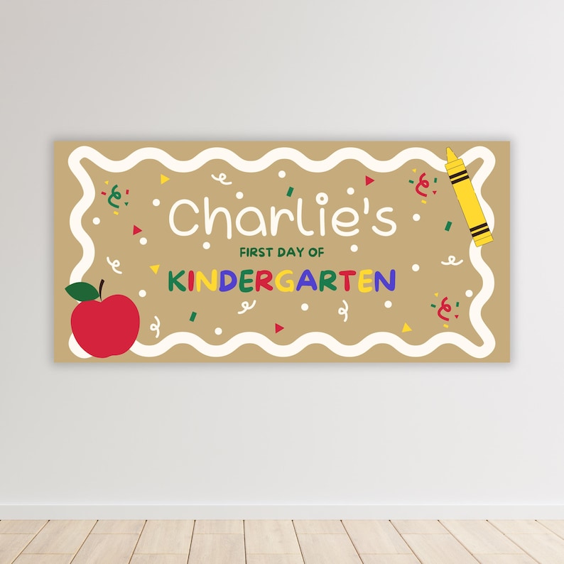 Painted School Banner Template, First Day of School Banner, Back to ...