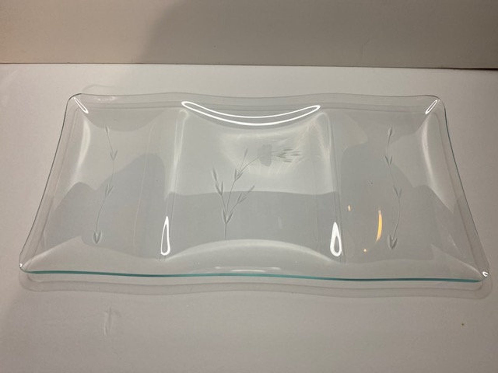Princess House Heritage 3 Section Crystal Serving Tray 17 - Etsy