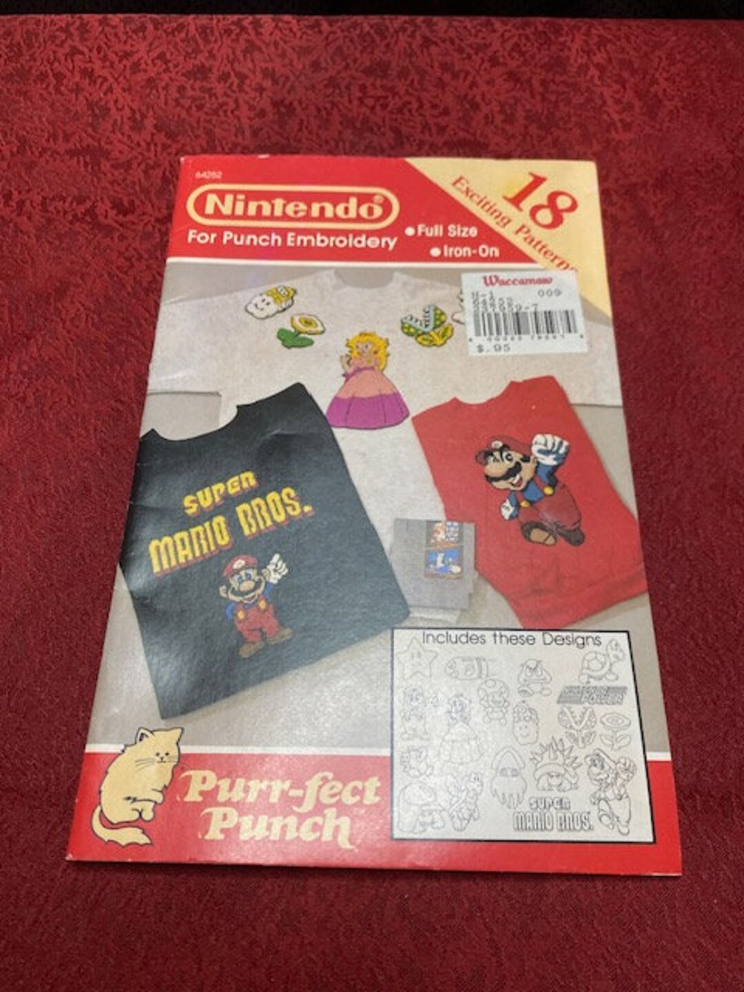 RARE 1990 Nintendo Purr-fect Punch 18 Patterns for Punch Embroidery ...