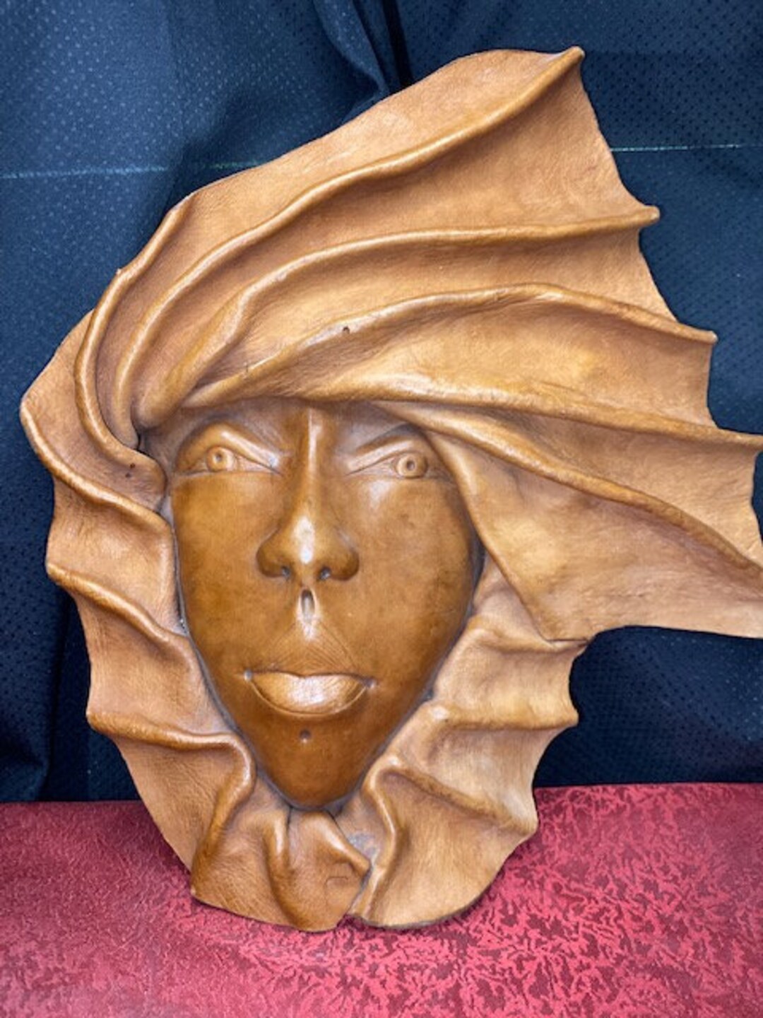 Vintage Leather Face Decor Wall Hanging 11 1/2"h X 10"w - Etsy