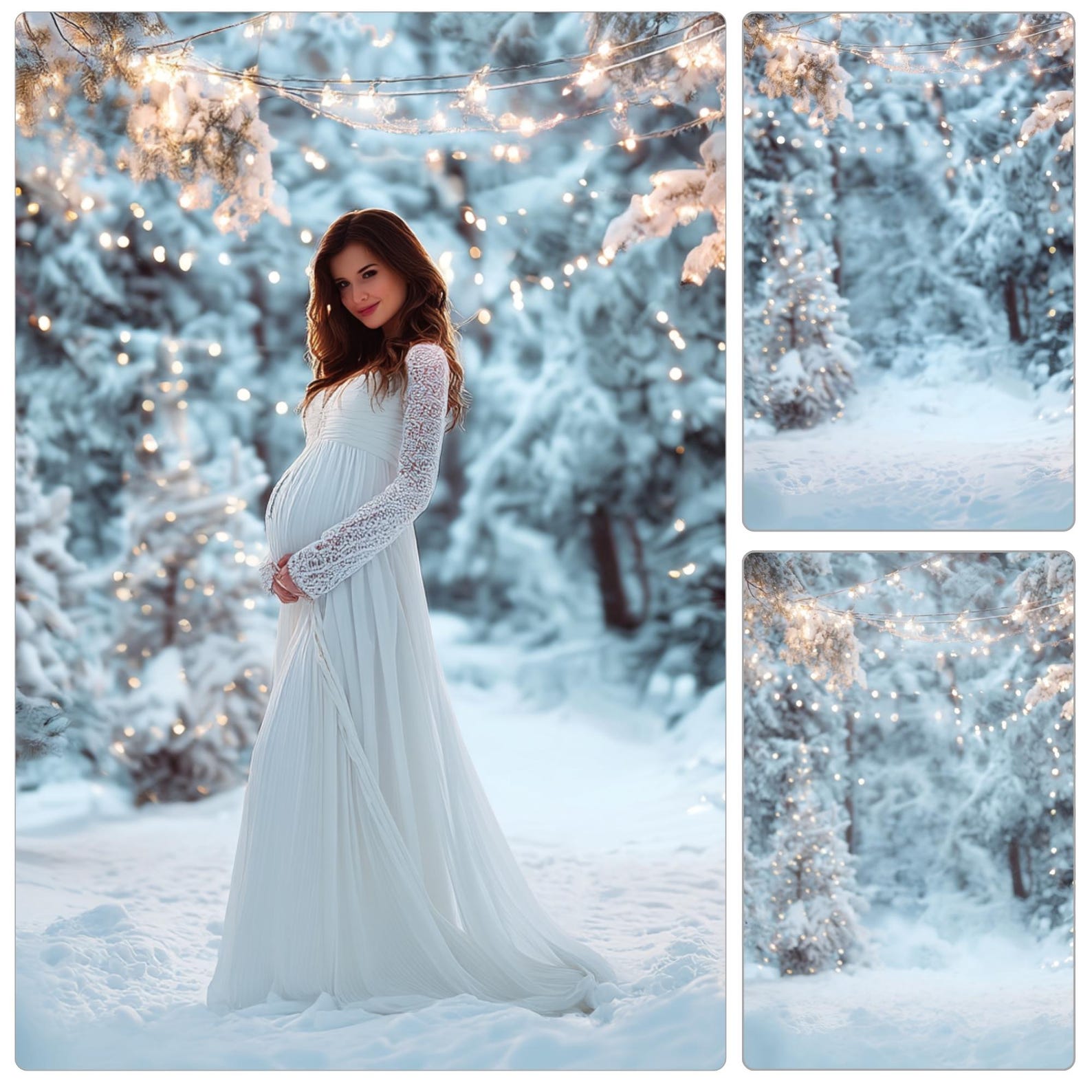 Winter Maternity Photography Backdrop | Snowy Scene Photo Prop - Etsy