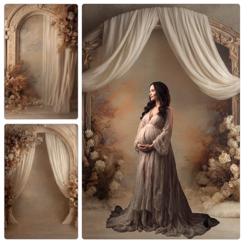 Floral Maternity Digital Backdrops – Photography Studio Overlays ...