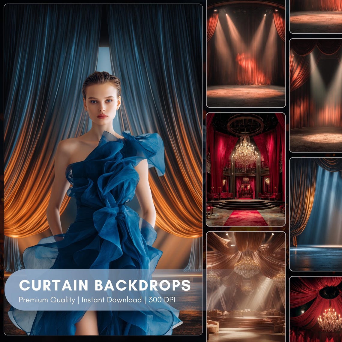 Curtain Wall Digital Backdrops – Fine Art Photography Overlays (300 DPI ...