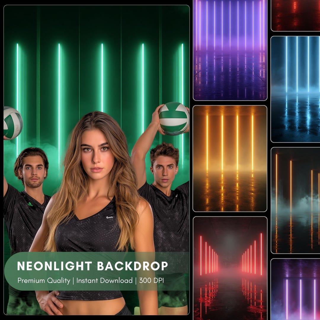 Neon Light Sport Photography Backdrop | Digital Download - Etsy