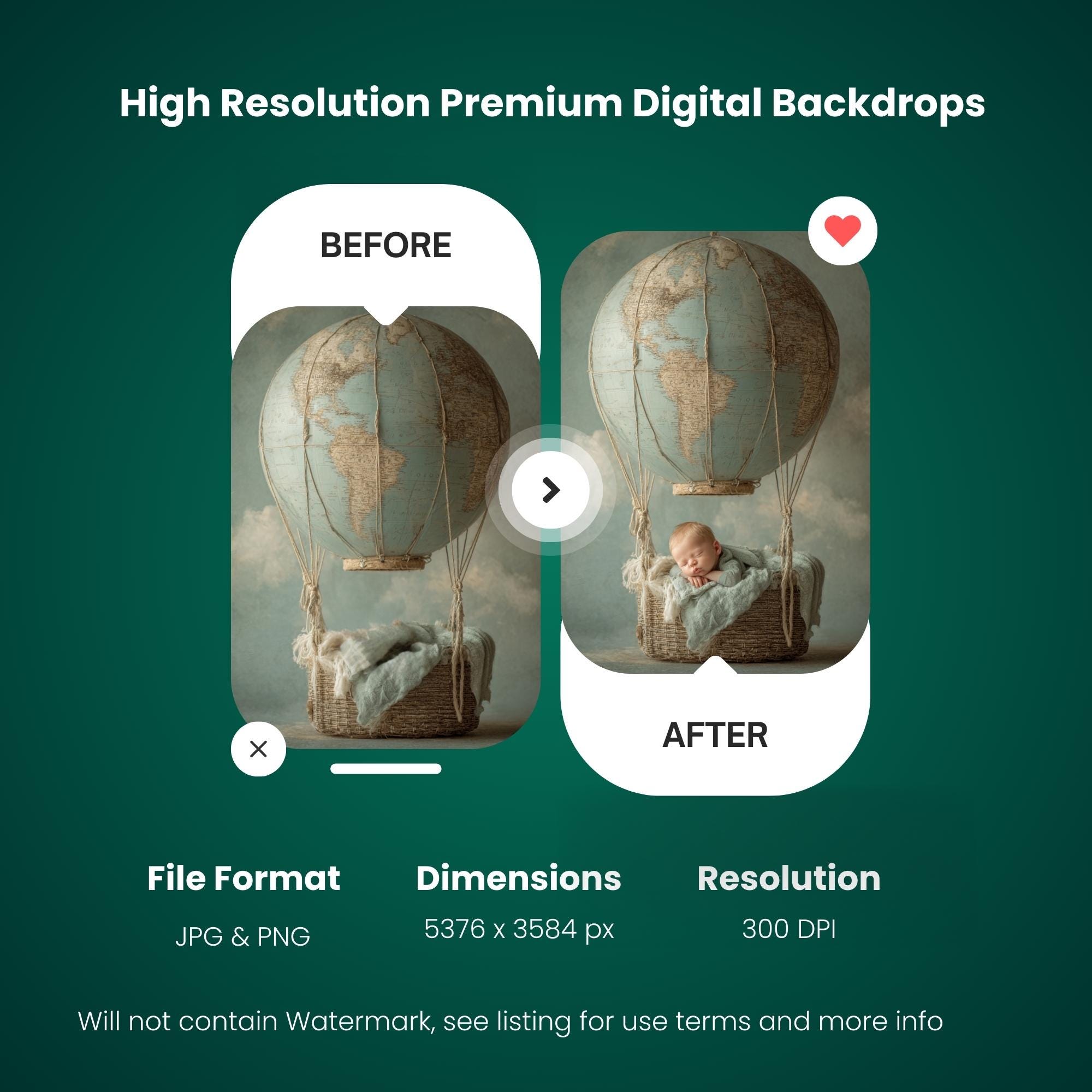 Hot Air Balloon Newborn Photography Backdrop – Travel Theme Scene - Etsy