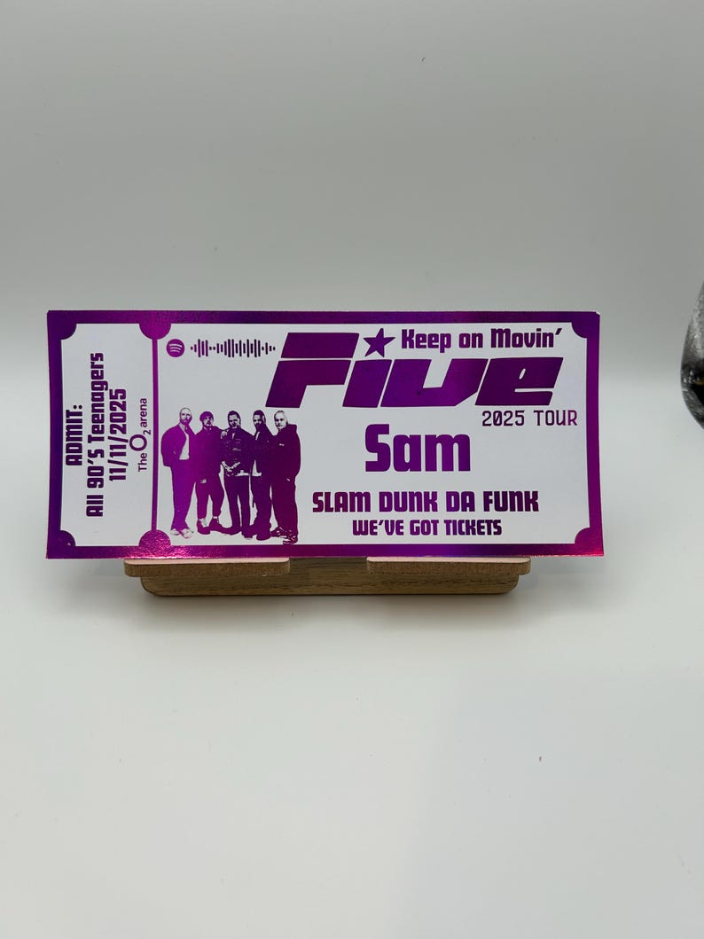 Personalised Concert Ticket - Five – Custom Gift, Surprise Keepsake ...