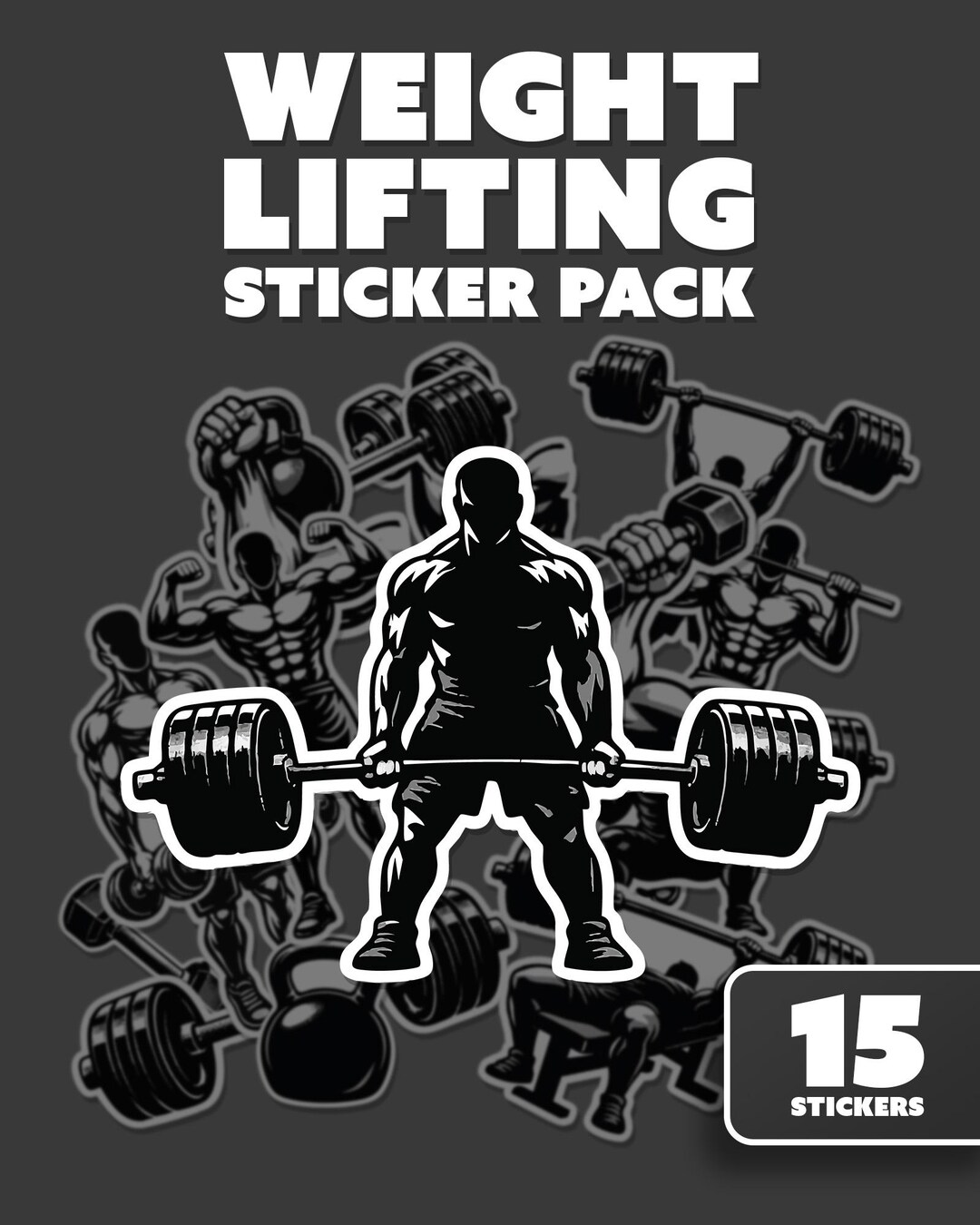 Weightlifting Sticker Pack | Gym & Fitness Vinyl Decals - Etsy