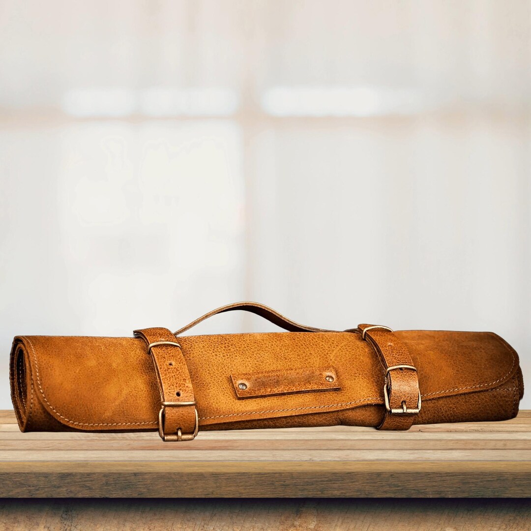 Personalized Leather Chef Roll, Leather Cover Roll for Chefs ...