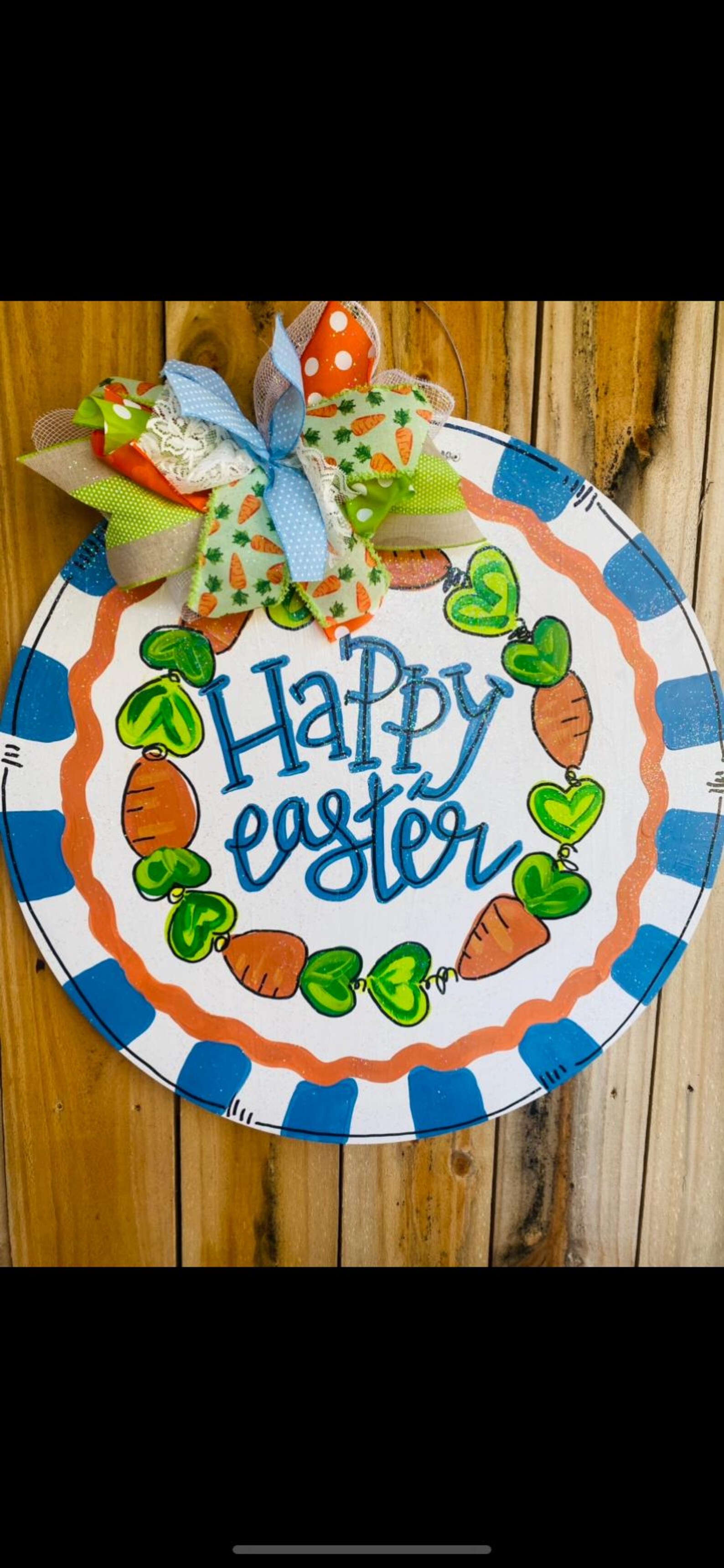 Happy Easter Door Hanger, Round Door Hanger , Easter Decor - Etsy