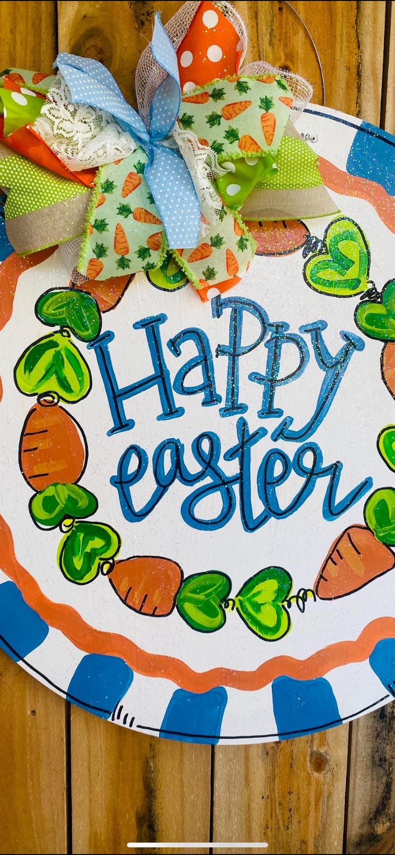 Happy Easter Door Hanger, Round Door Hanger , Easter Decor - Etsy