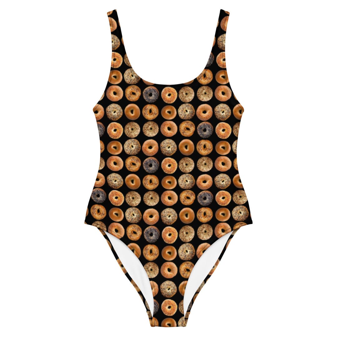 Bagel Swimsuit, Bagel Pattern One-piece Swimsuit for Bagel Lover ...